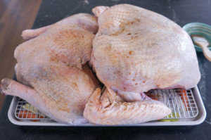 Thanksgiving turkey, split and roasted (cheater spatchcocking ...
